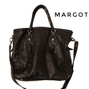 margot | Bags | Margot Black Leather Crossbody Work Tote | Poshmark